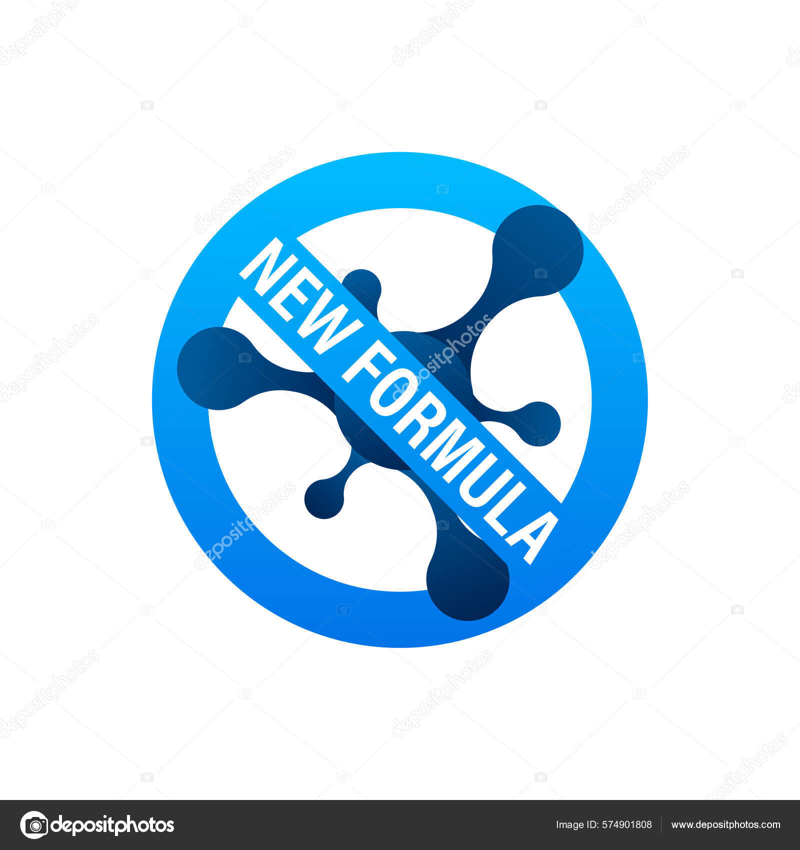 Blue Image New Formula Circular Futuristic Pictogram Molecular Cell ...