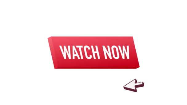 Ver Ahora Botón Estilo Plano Sobre Fondo Blanco Gráficos Movimiento ...