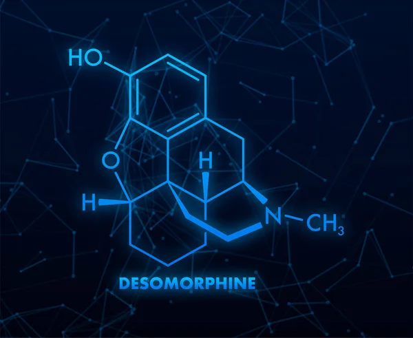 Fórmula química de desomorfina. Estructura molecular química de ...