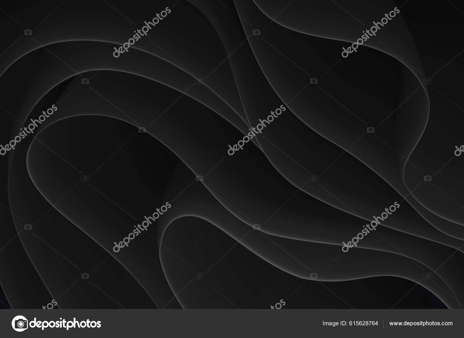 Black Background Wavy Lines Vector Design Illustration Stock Vector by ...