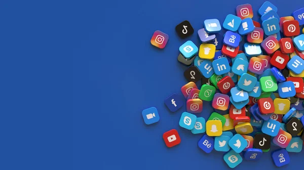 Rendering Linkedin Logo Surrounded Bunch Pills App Icon Blue Background ...