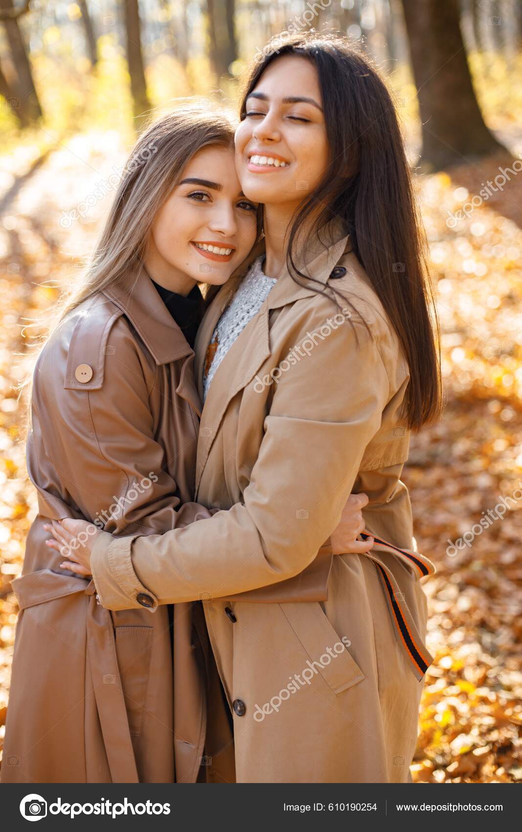 Two Beautiful Female Friends Spending Time Together Two Young Smiling ...