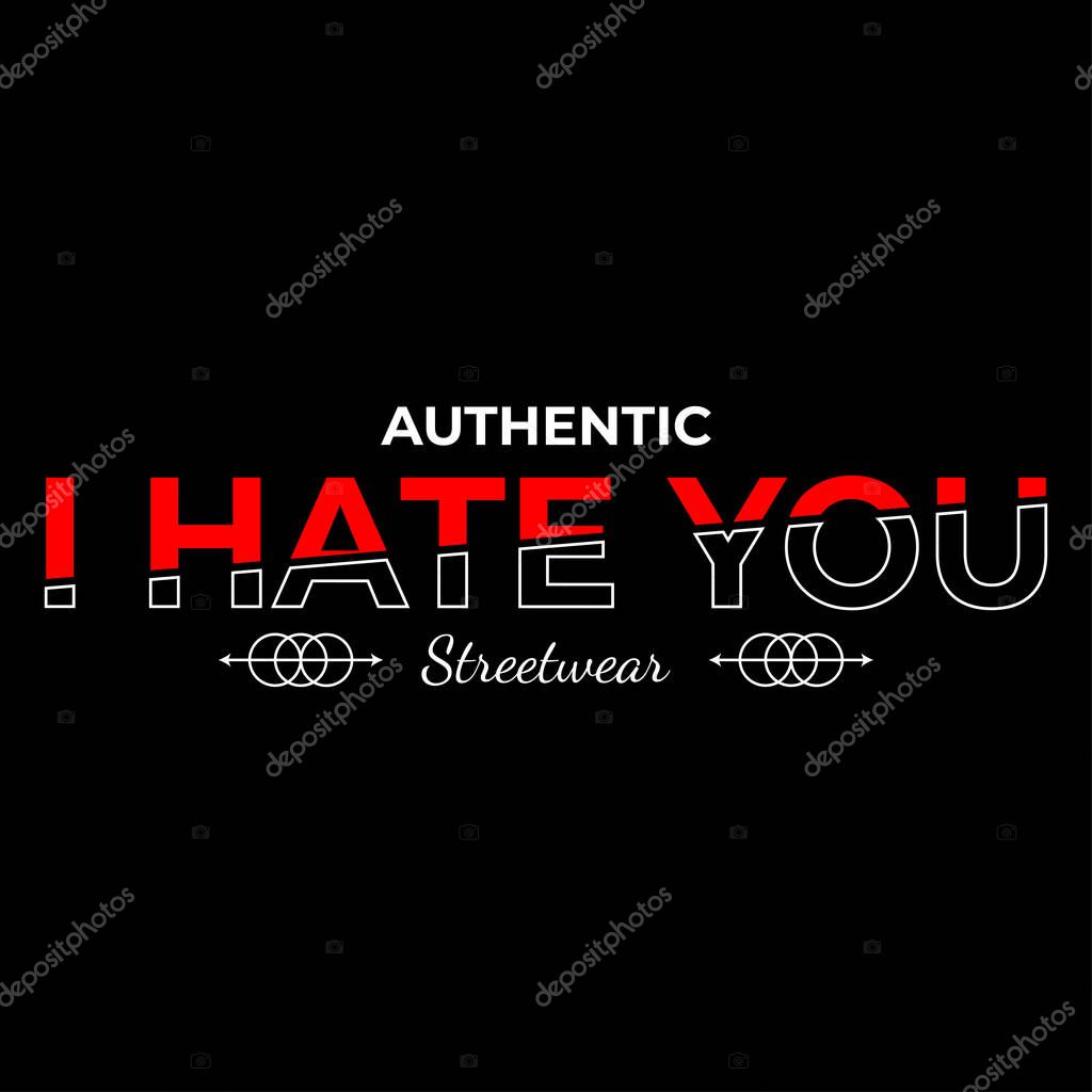 Te odio inscripción aislada sobre un fondo negro. Perfecto para iconos ...
