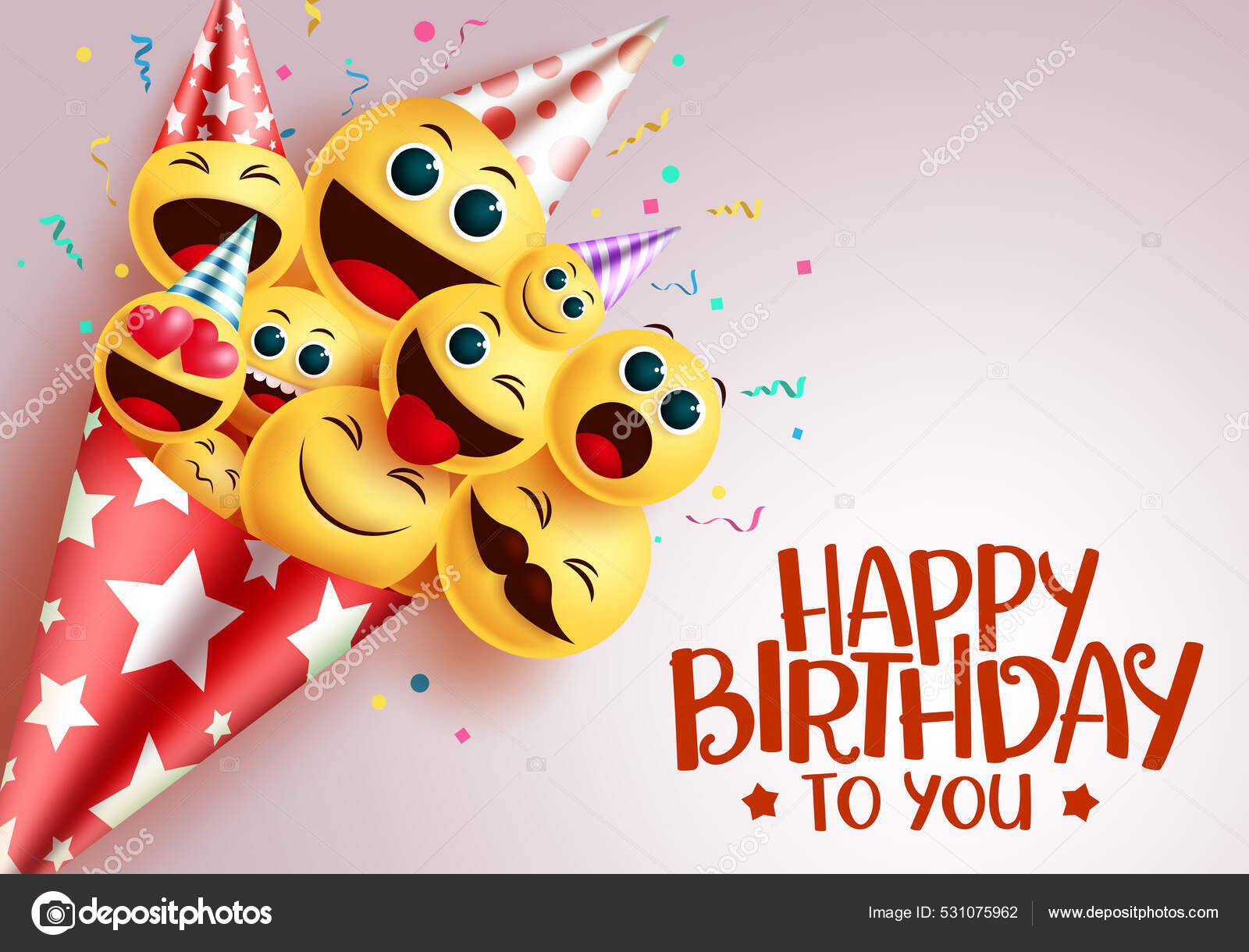 Anniversaire Smiley Bouquet Vectoriel Design Joyeux Anniversaire Vous ...