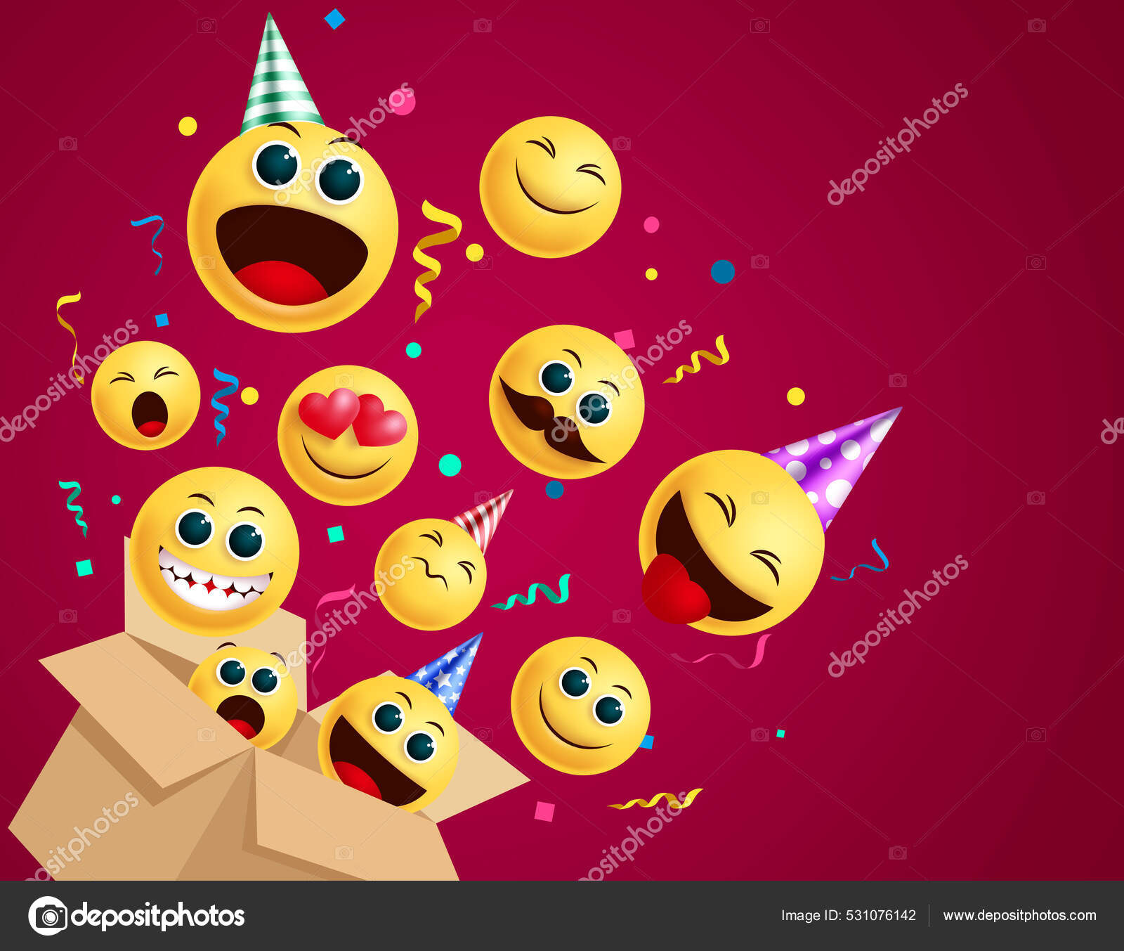Smiley Emoji Birthday Surprise Vector Concept Emoji Smiley Birthday ...
