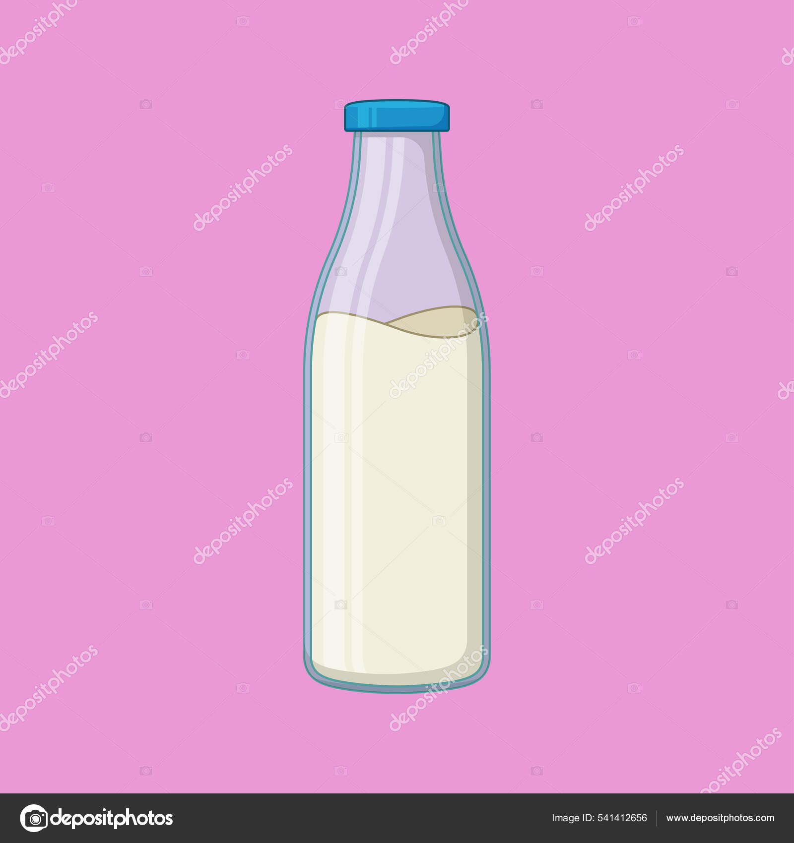 Vektor Botol Susu Terisolasi Latar Pink vector, gráfico vectorial ...