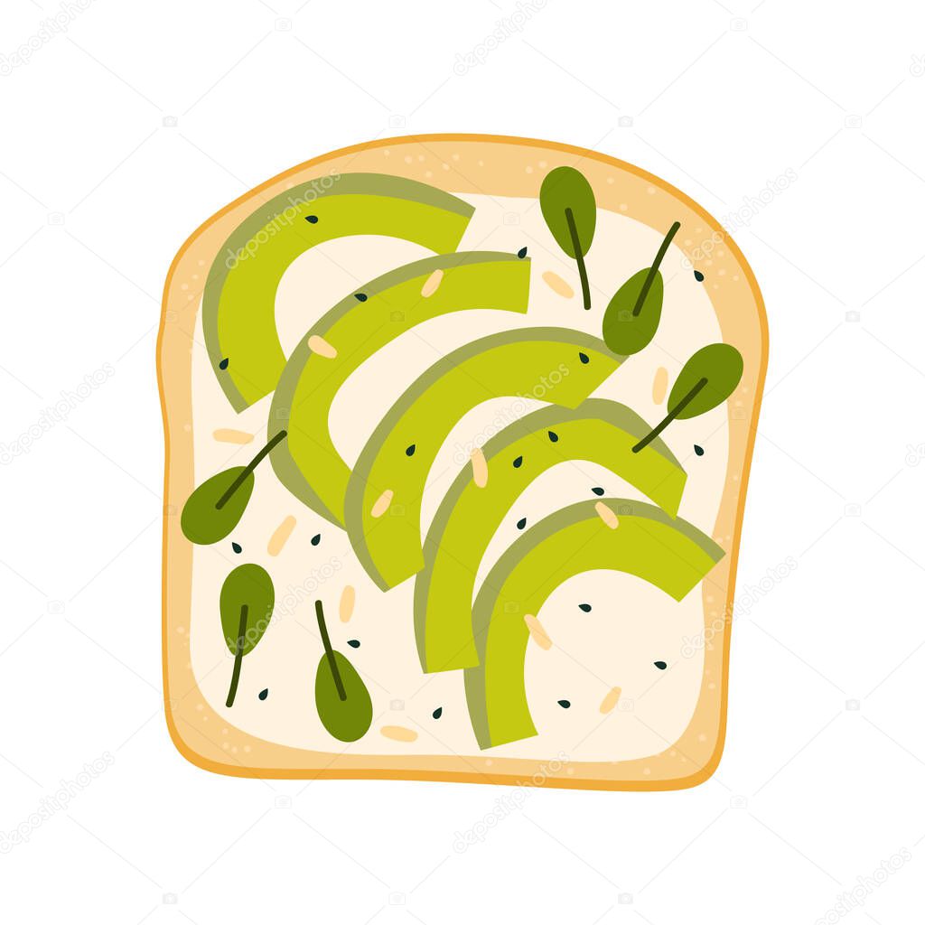 Dibujos animados vectoriales planos ilustración de un sándwich de pan ...