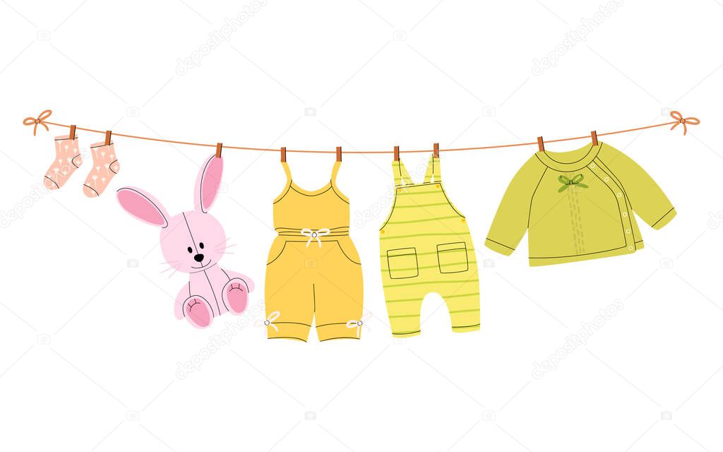 Una ilustración de dibujos animados de vectores planos de cosas para ...