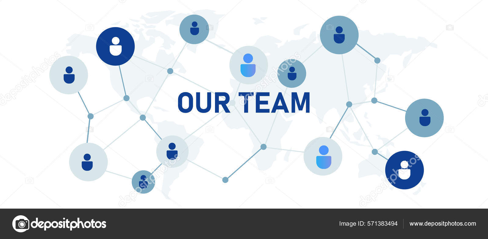 Our team about people management header design web connected ...