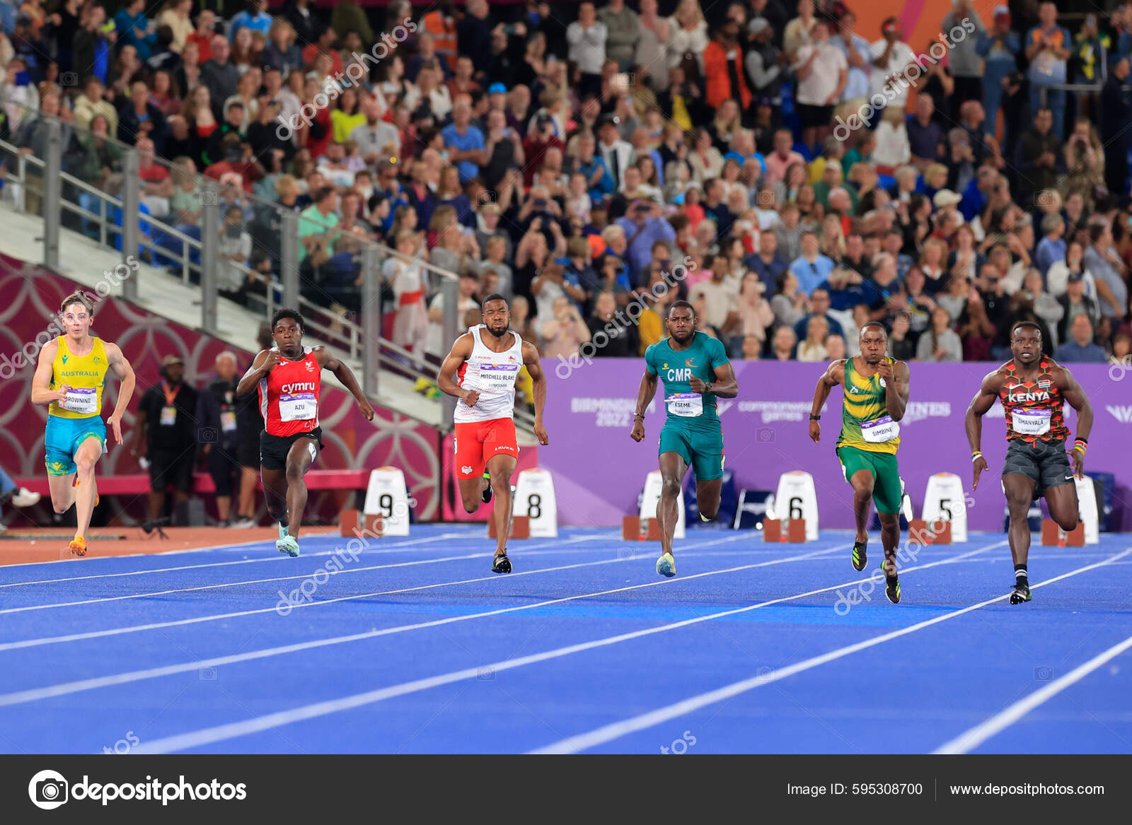 Ferdinand Omanyala Kenya His Way Winning Gold 100M Final — Stock ...