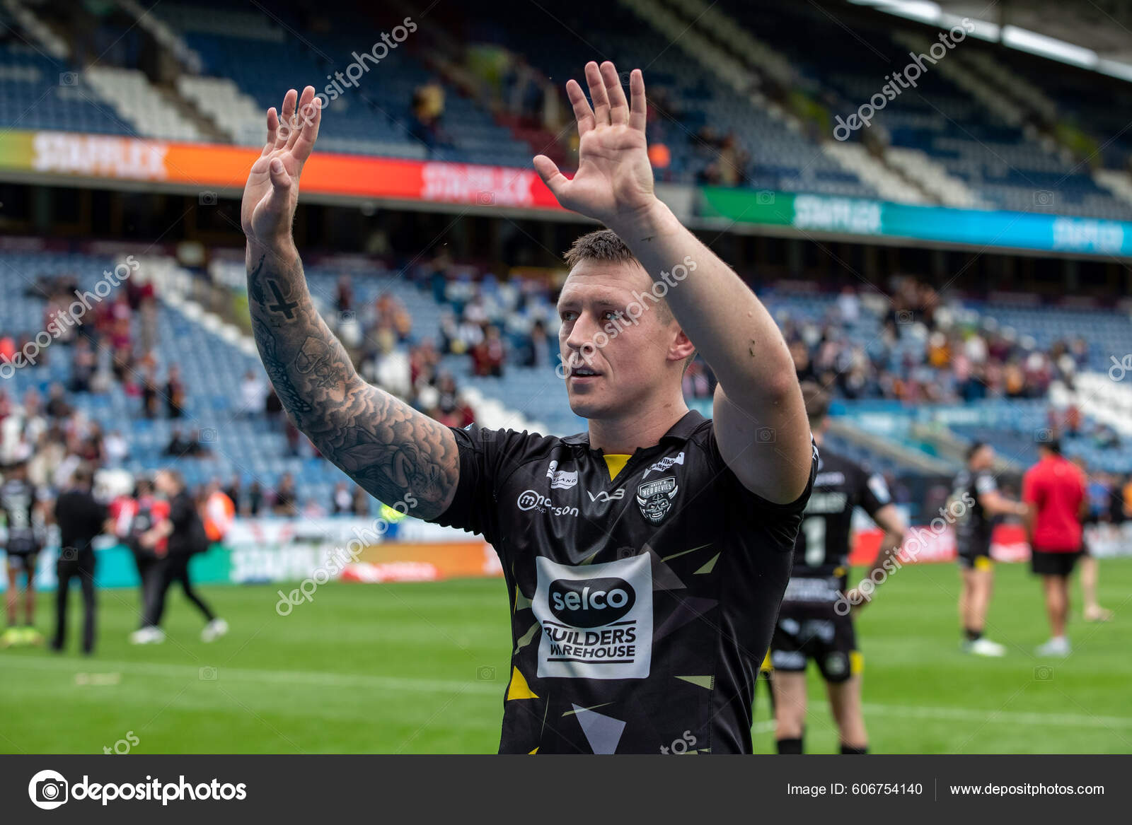 Deon Cross Salford Red Devils Celebrates Victory Huddersfield Betfred ... Deon Cross Salford Red Devils Celebrates Victory Huddersfield Betfred ...