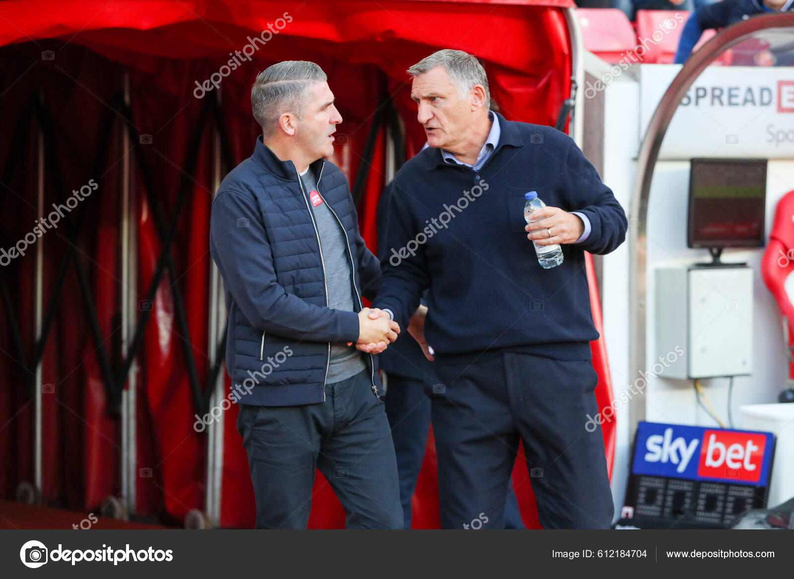 Ryan Lowe Manager Preston Tony Mowbray Manager Sunderland Shake Hands ...