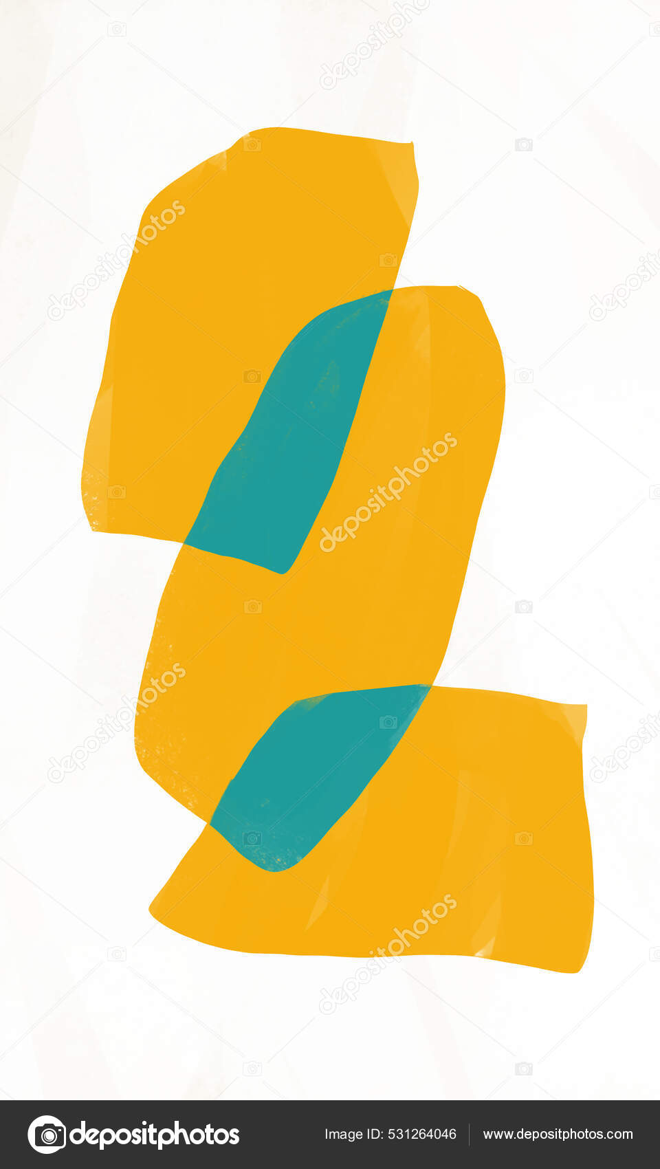 Graceful Yellow Irregular Abstract Shapes Overlay Bauhaus Abstract Art ...