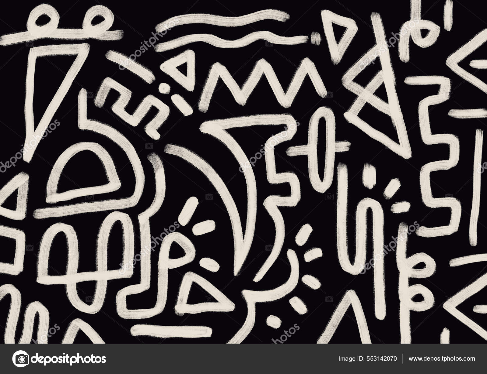 Traditional African Art Pattern Black Background Art Product Abstract ...