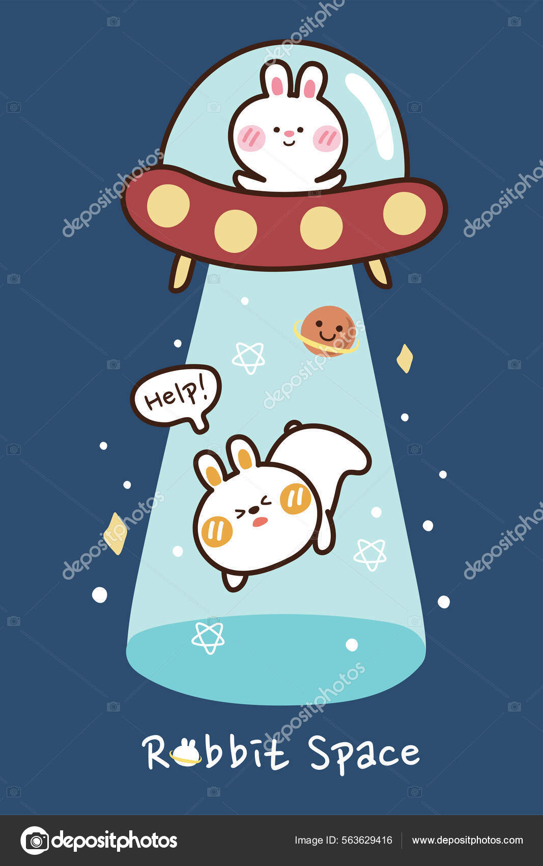 Bonito Coelho Ufo Nave Espacial Mão Desenhada Banner Ufo Raptar vetor(es) de stock de ©ma_nud ...