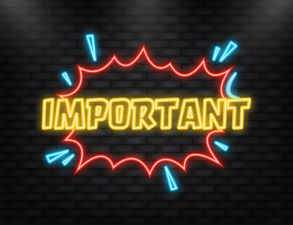 Important in vintage style. Cartoon style vector. Pop art. Vector text ...