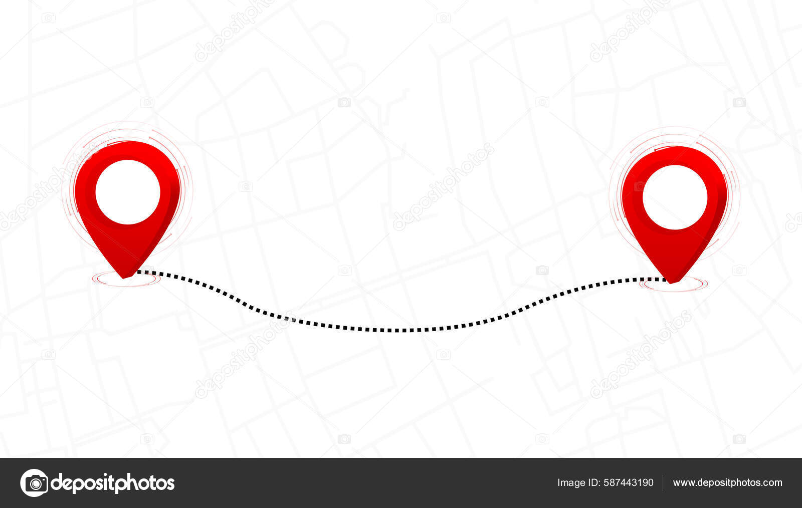 City Street Map Track Distance Map Location Vector Illustration Stock ...
