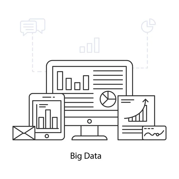 100,000 빅데이터 라인 일러스트 Vector Images | Depositphotos
