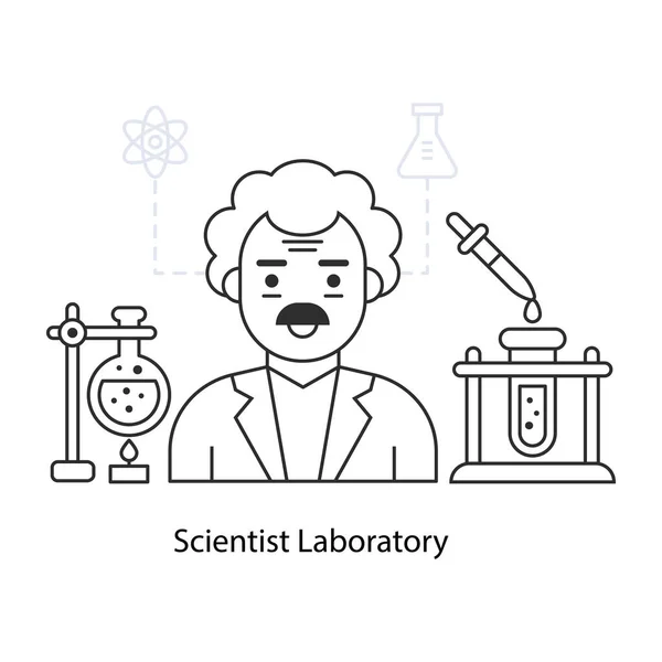 Scientist In Lab Drawing