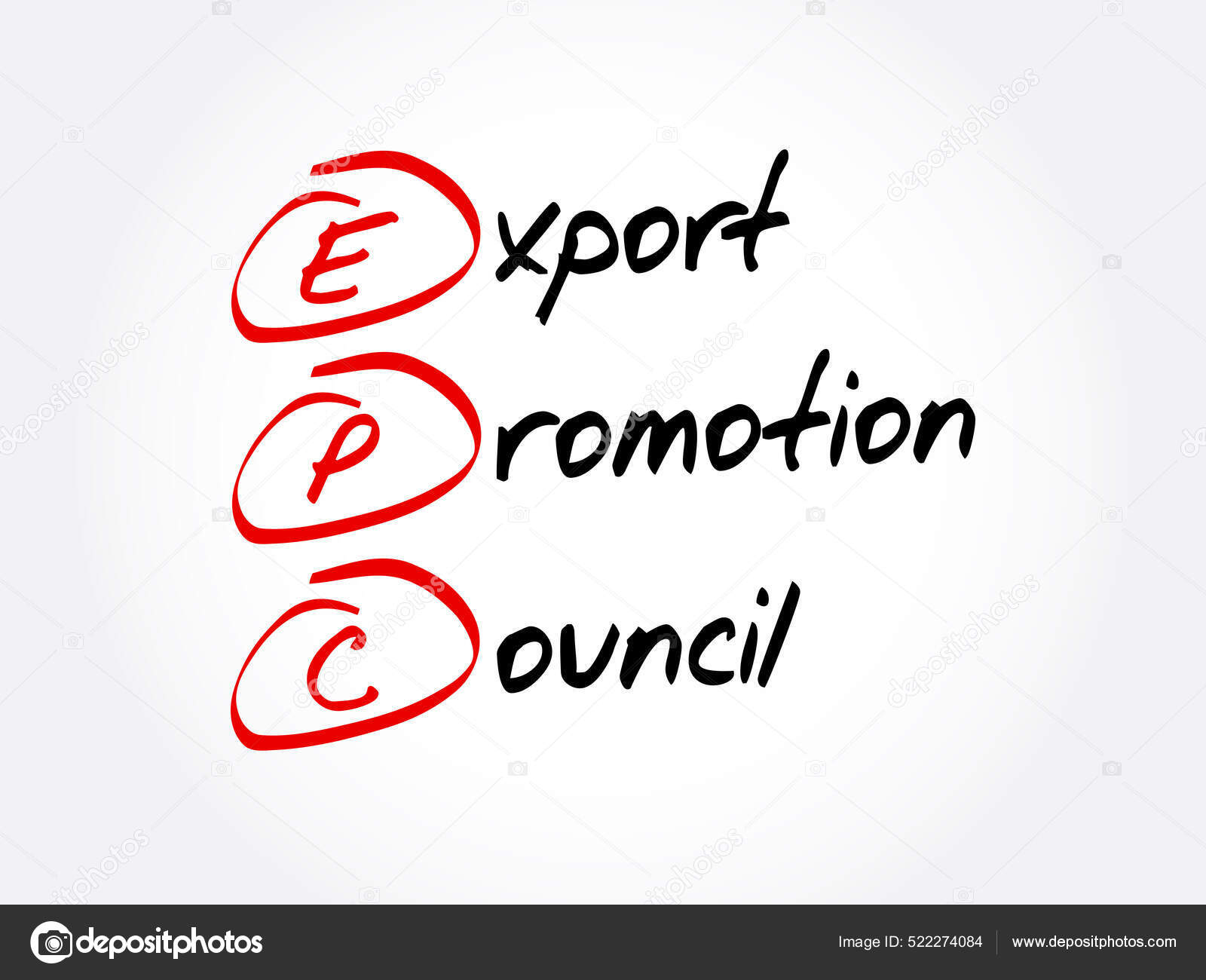 Epc Export Promotion Council Acronym Business Concept Background Stock ...