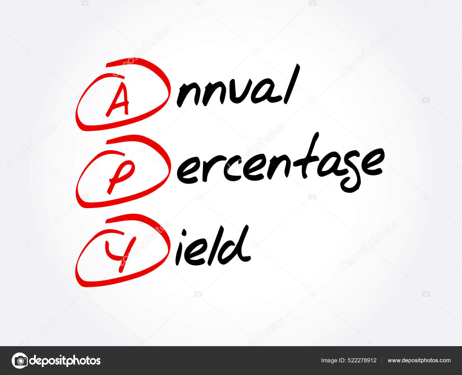 Apy Annual Percentage Yield Acronym Business Concept Background Stock ...
