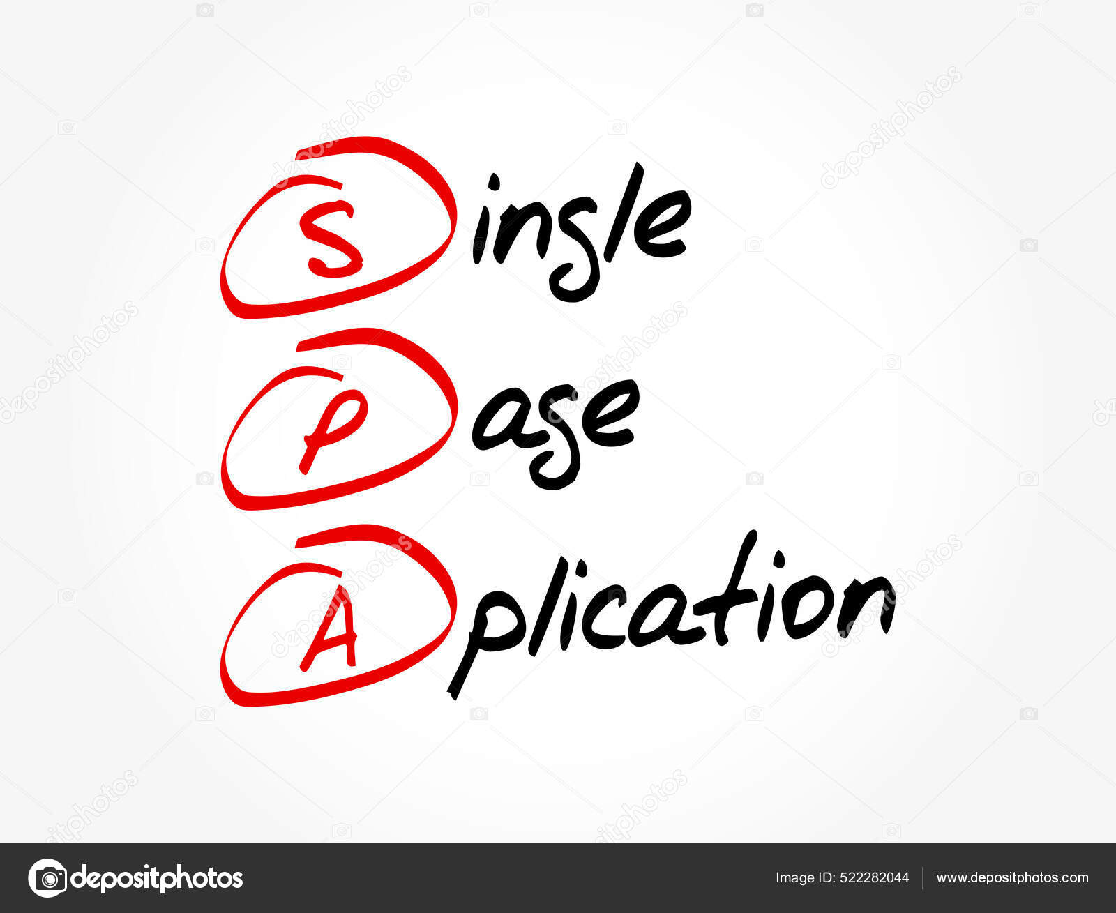 Spa Single Page Application Acronym Technology Concept Background Stock ...