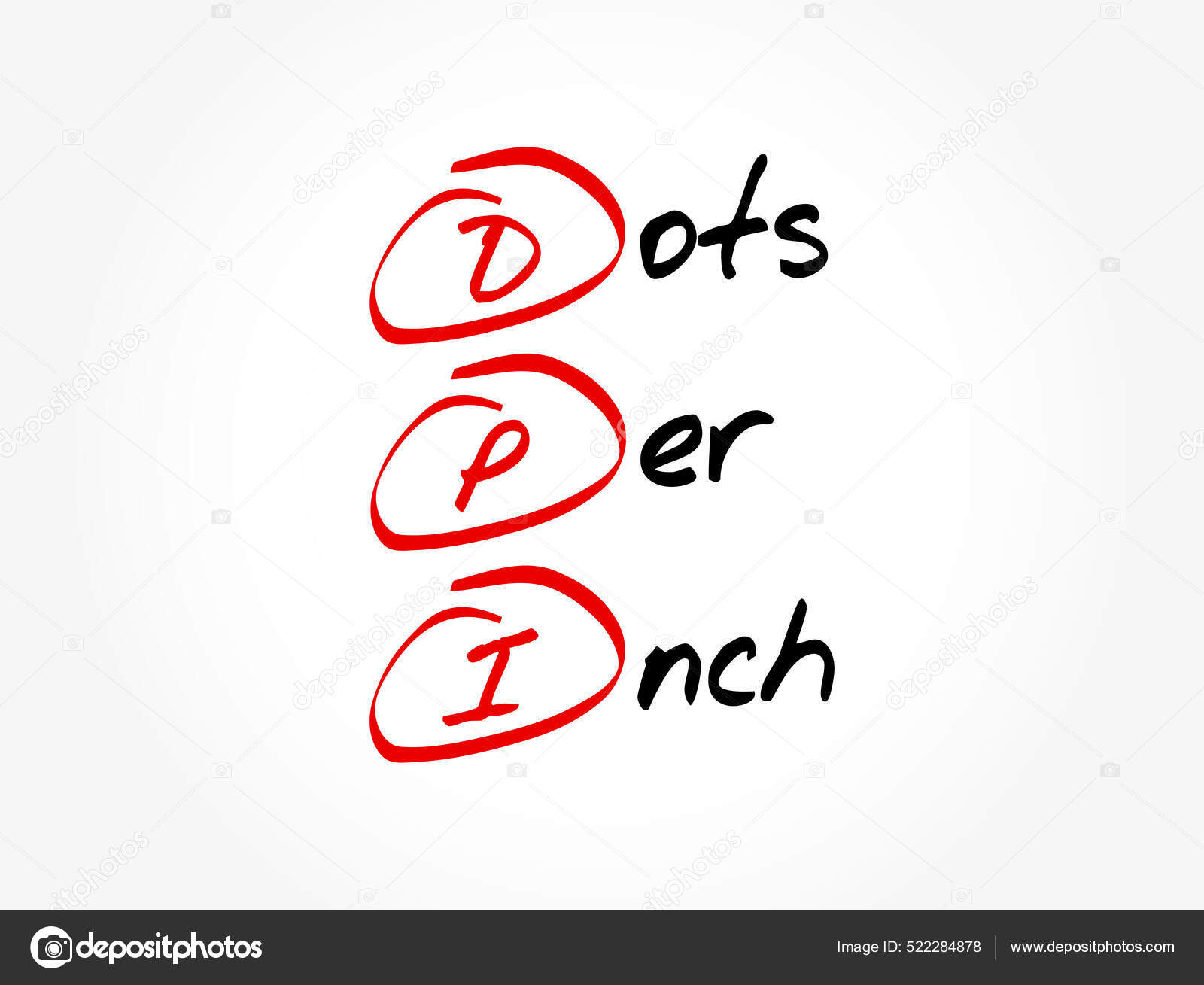 Dpi Dots Inch Acronym Technology Concept Background Stock Vector Image ...
