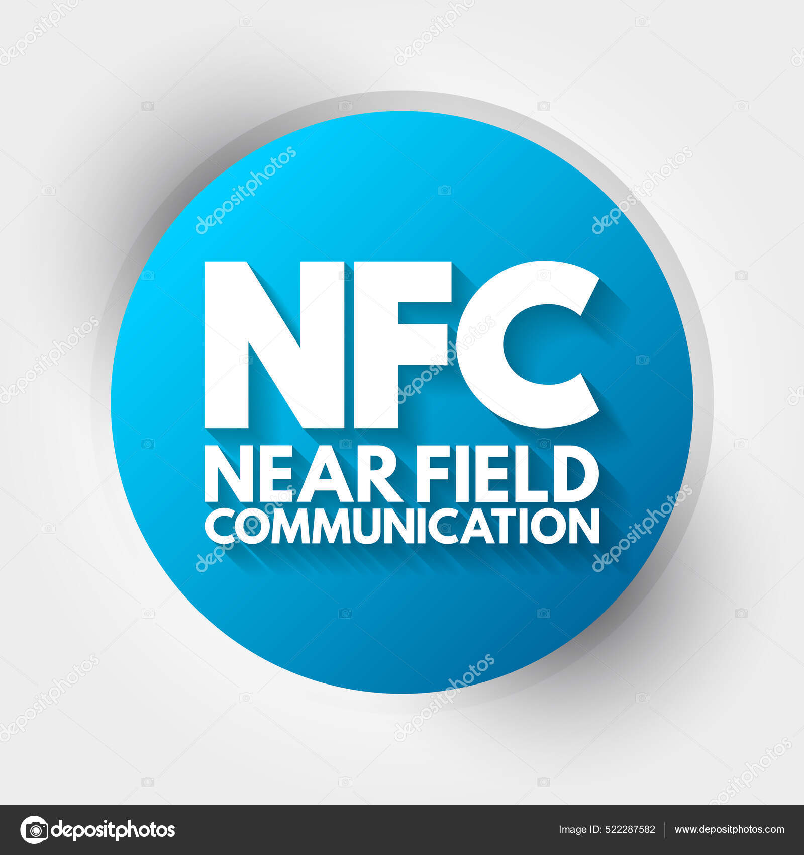 Nfc Field Communication Acronym Technology Concept Background Stock ...