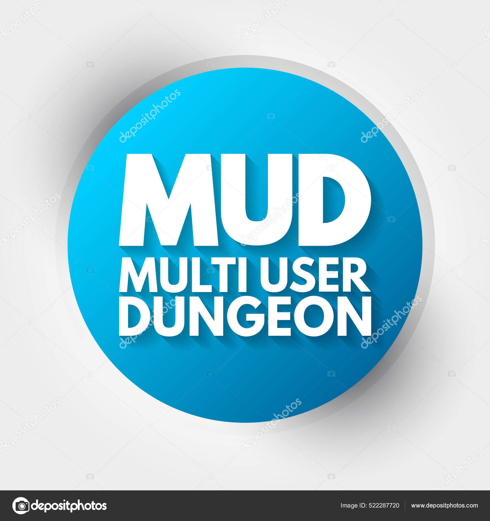 Mud Multi User Dungeon Acronym Technology Concept Background Stock ...