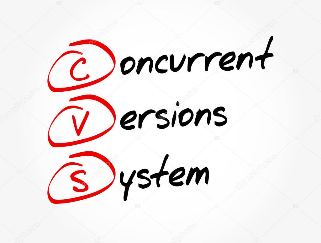 CVS - Concurrent Versions System acrónimo, technology concept ...