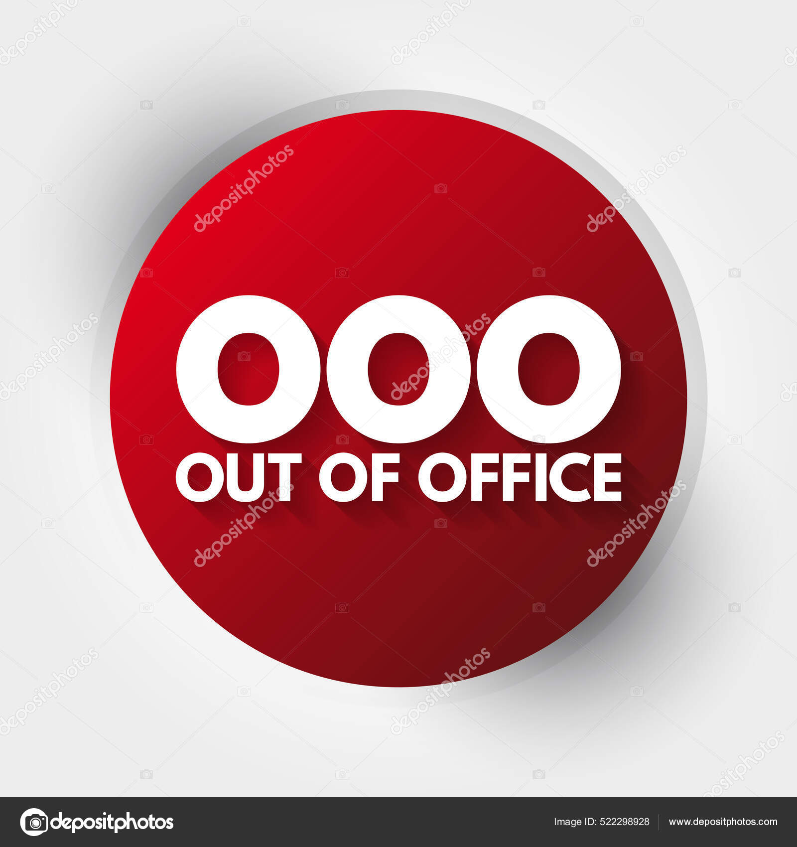 Ooo Out Office Acronym Business Concept Background Stock Vector Image ...