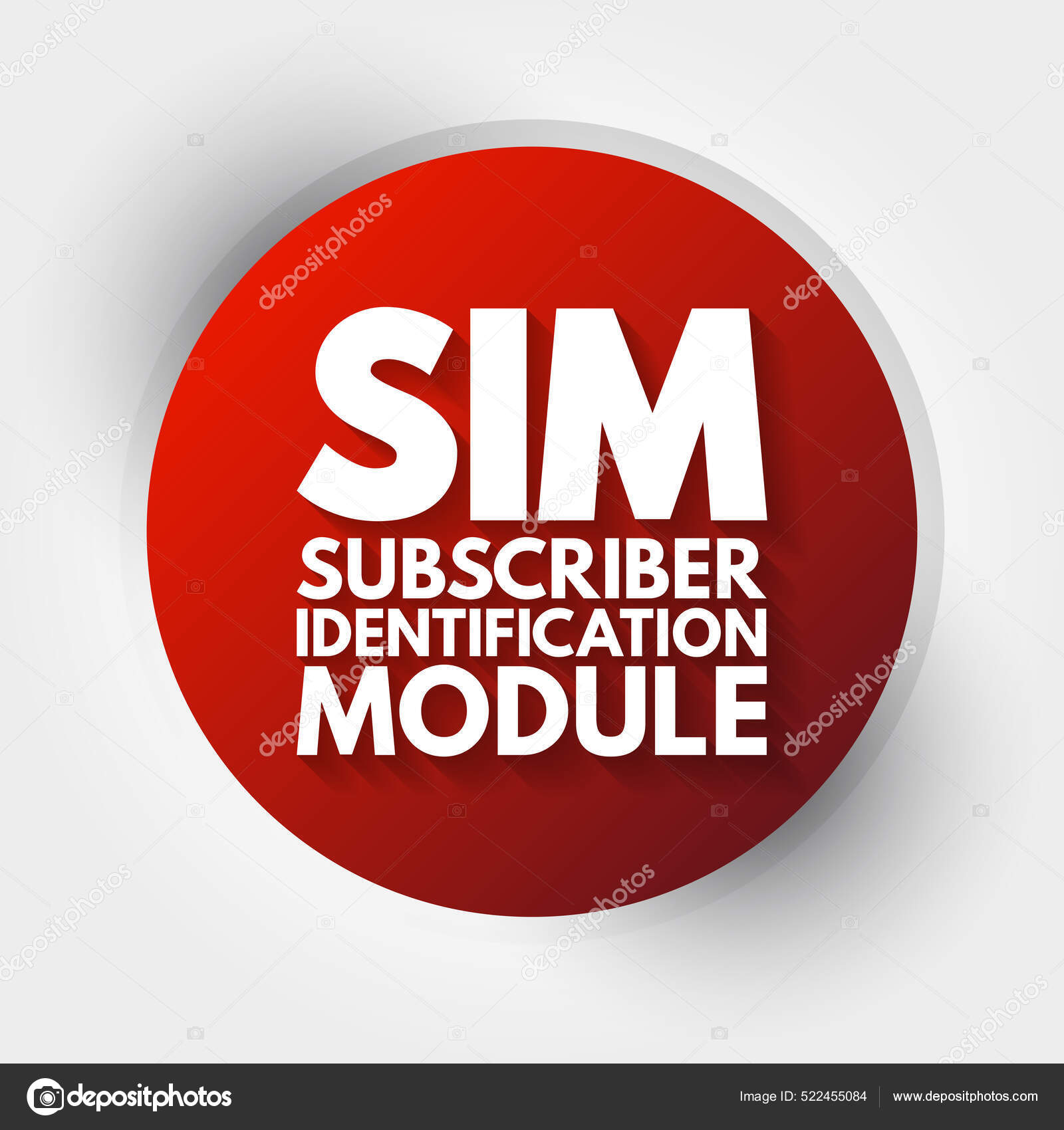 Sim Subscriber Identification Module Acronym Technology Concept ...