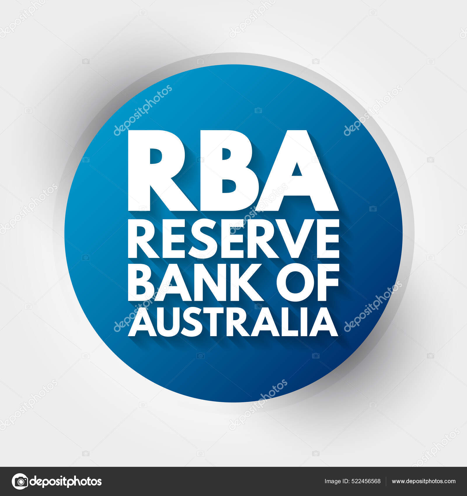 Rba Reserve Bank Australia Acronym Business Concept Background Stock ...