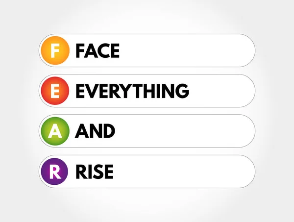Fear Face Everything Rise Acronym Concept Background Stock Vector by ...