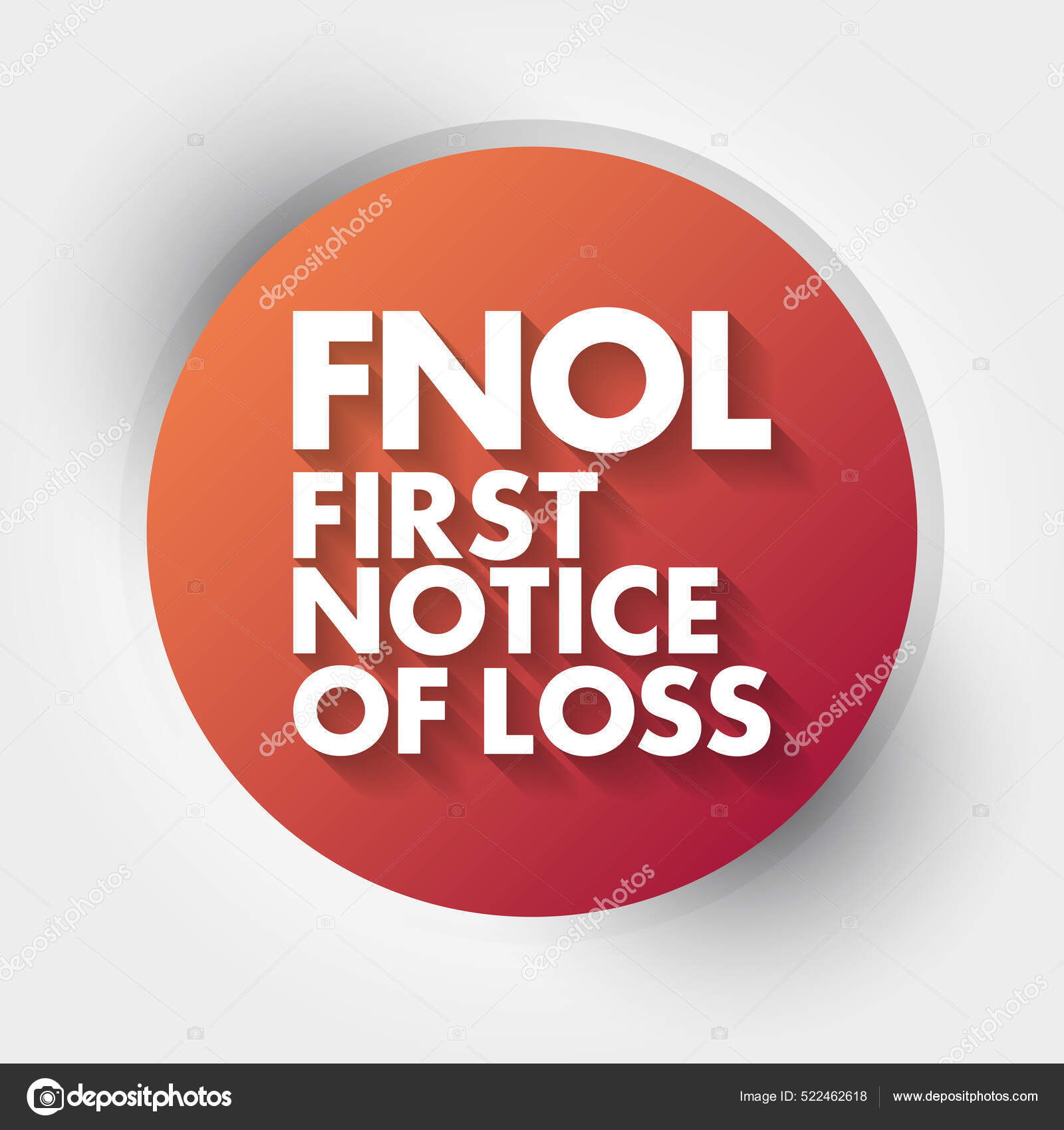 Fnol First Notice Loss Acronym Business Concept Background Stock Vector ...