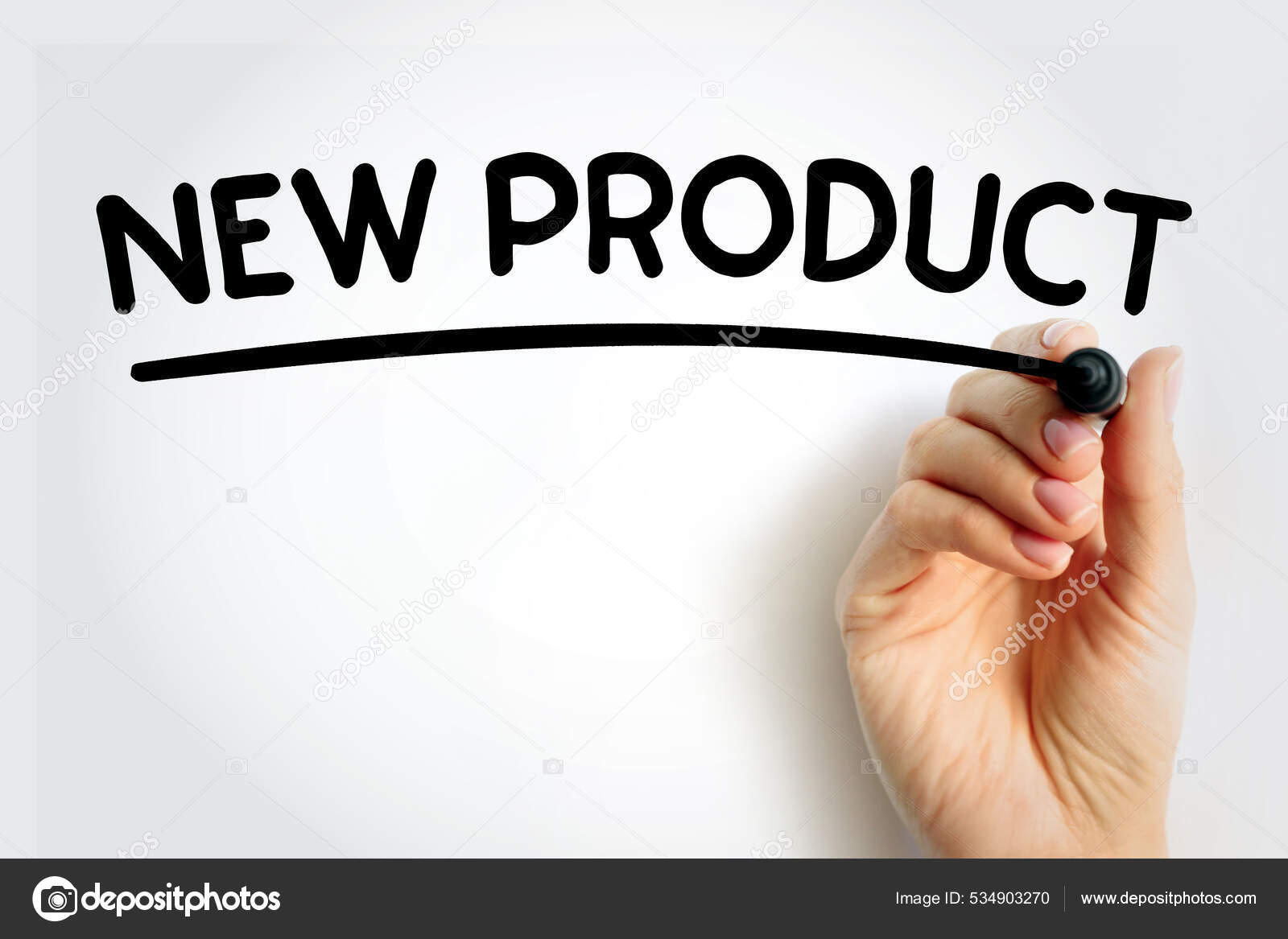 New Product Underlined Text Marker Concept Background Stock Photo by ...