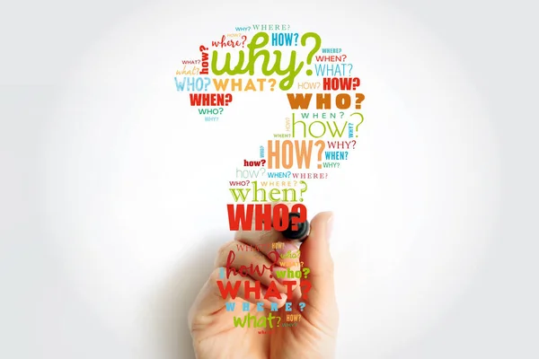 Question Mark Question Words Cloud Concept Background — Stock Photo ...