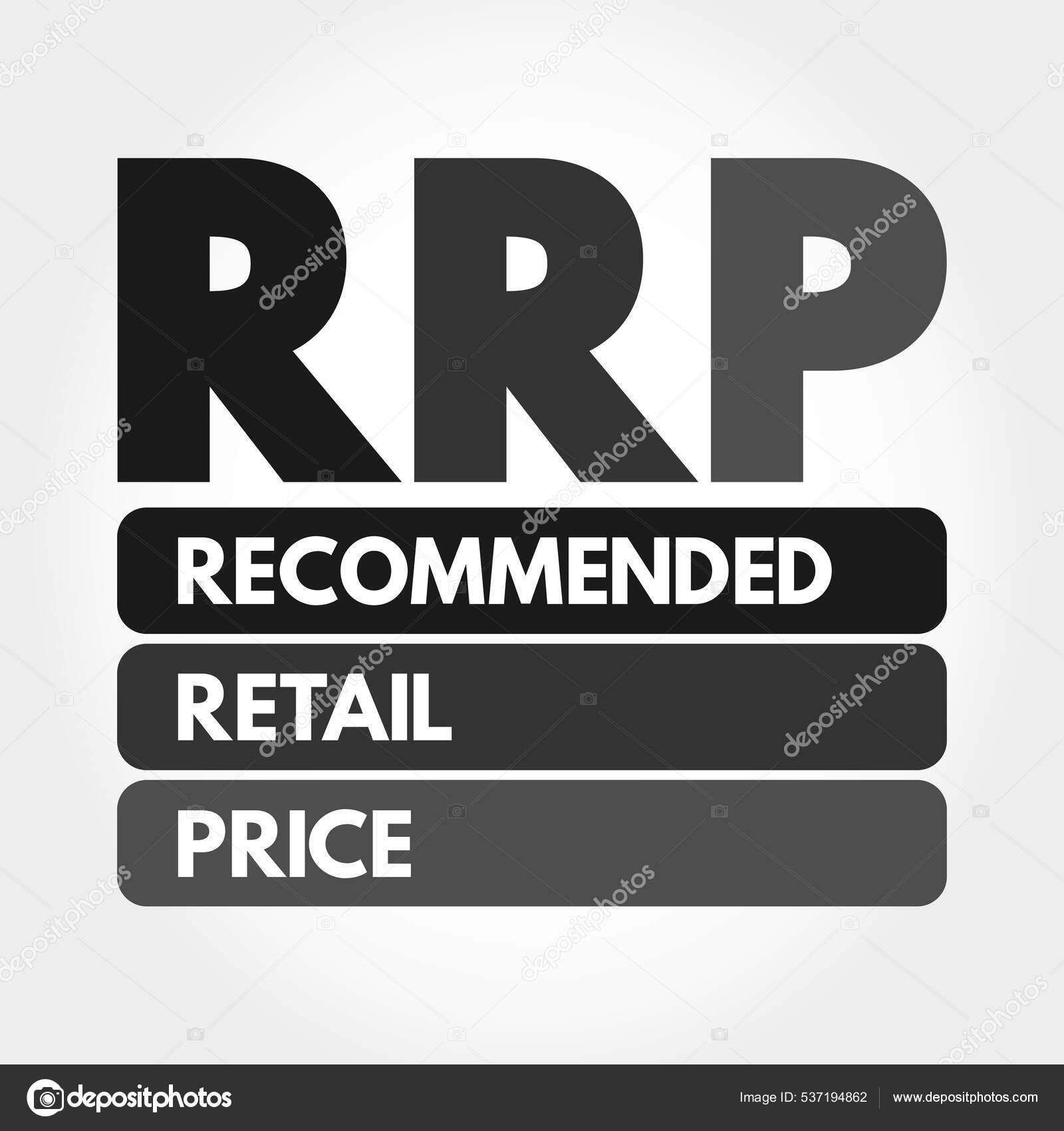 Rrp Recommended Retail Price Acronym Business Concept Background Stock ...
