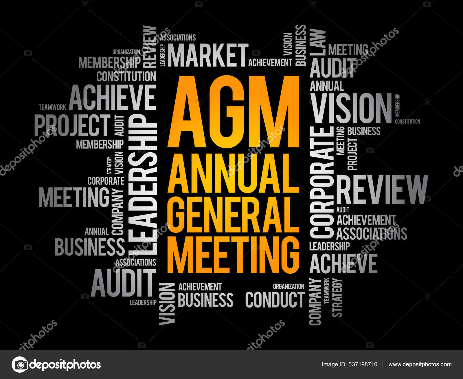 Agm Annual General Meeting Acronym Business Concept Background Stock ...