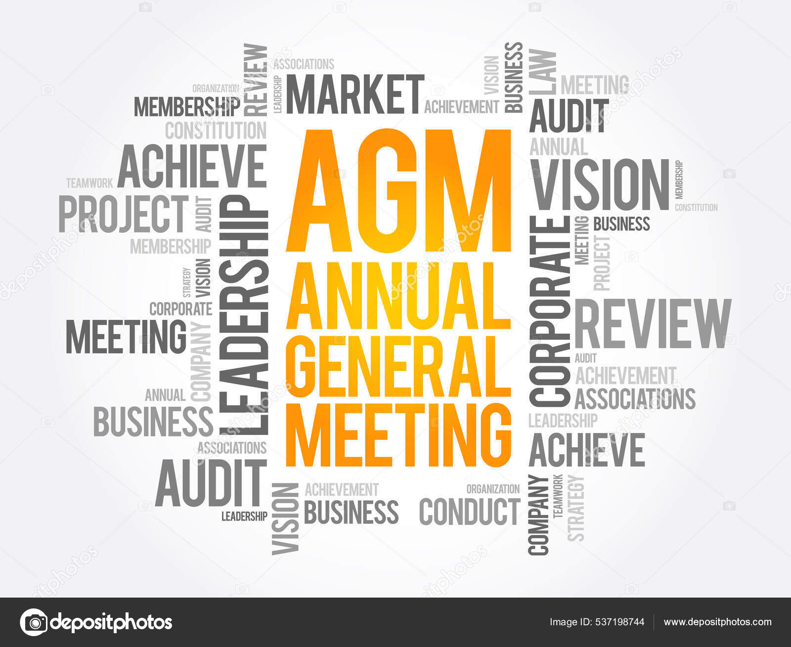 Agm Annual General Meeting Acronym Business Concept Background Stock ...