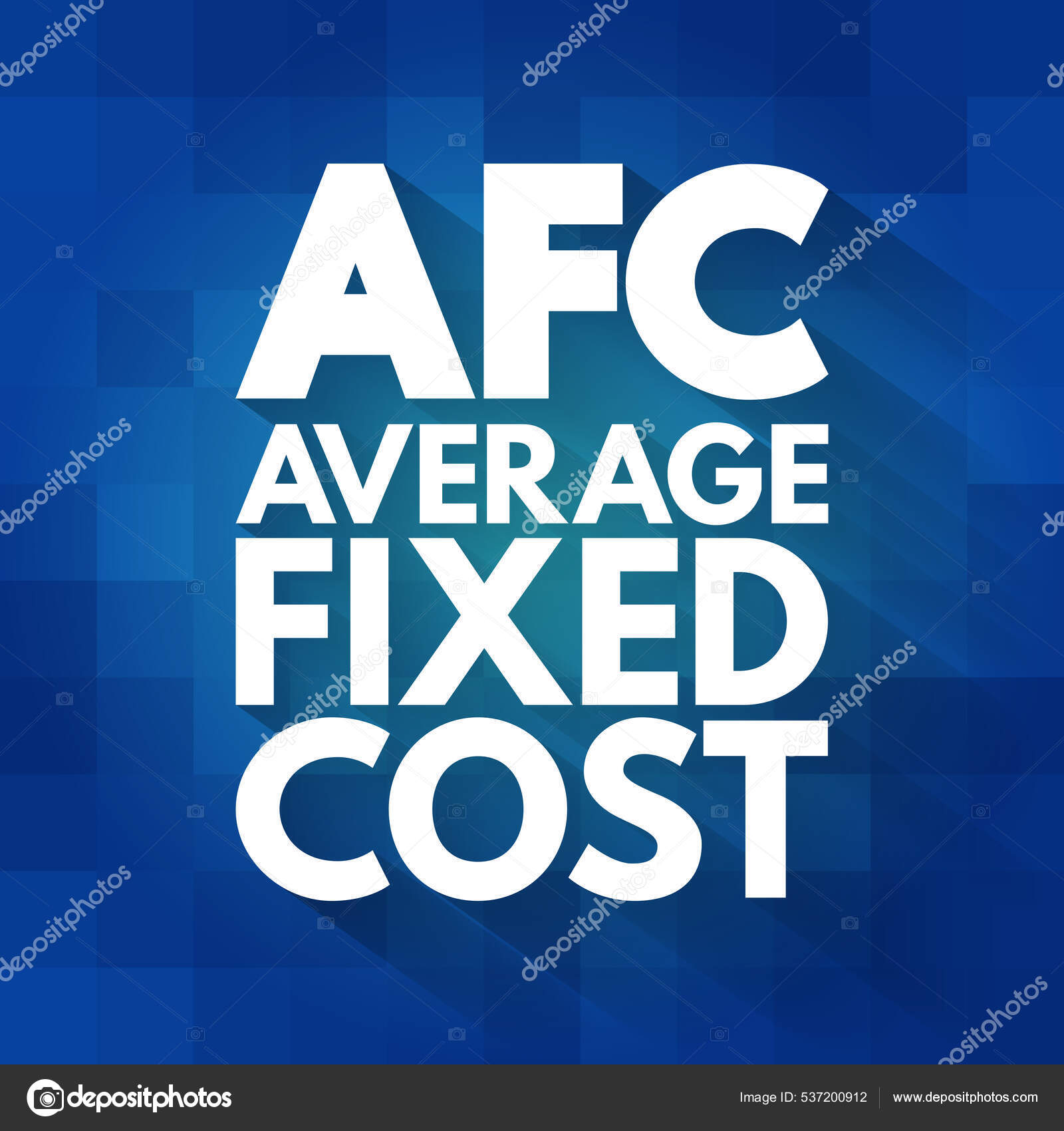 Afc Average Fixed Cost Acronym Business Concept Background Stock Vector ...
