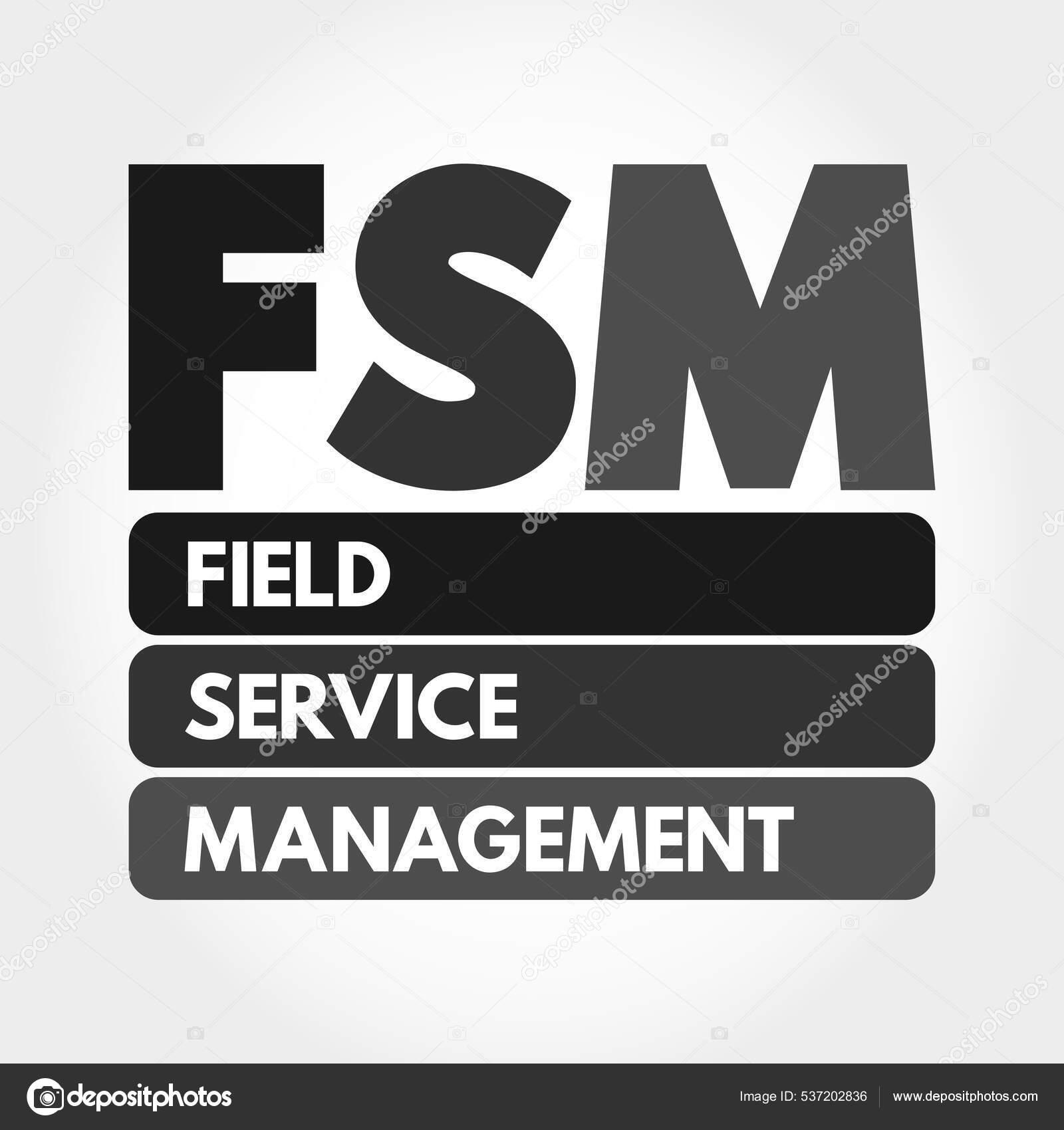 Fsm Acrónimo Inglés Field Service Management Business Concept ...