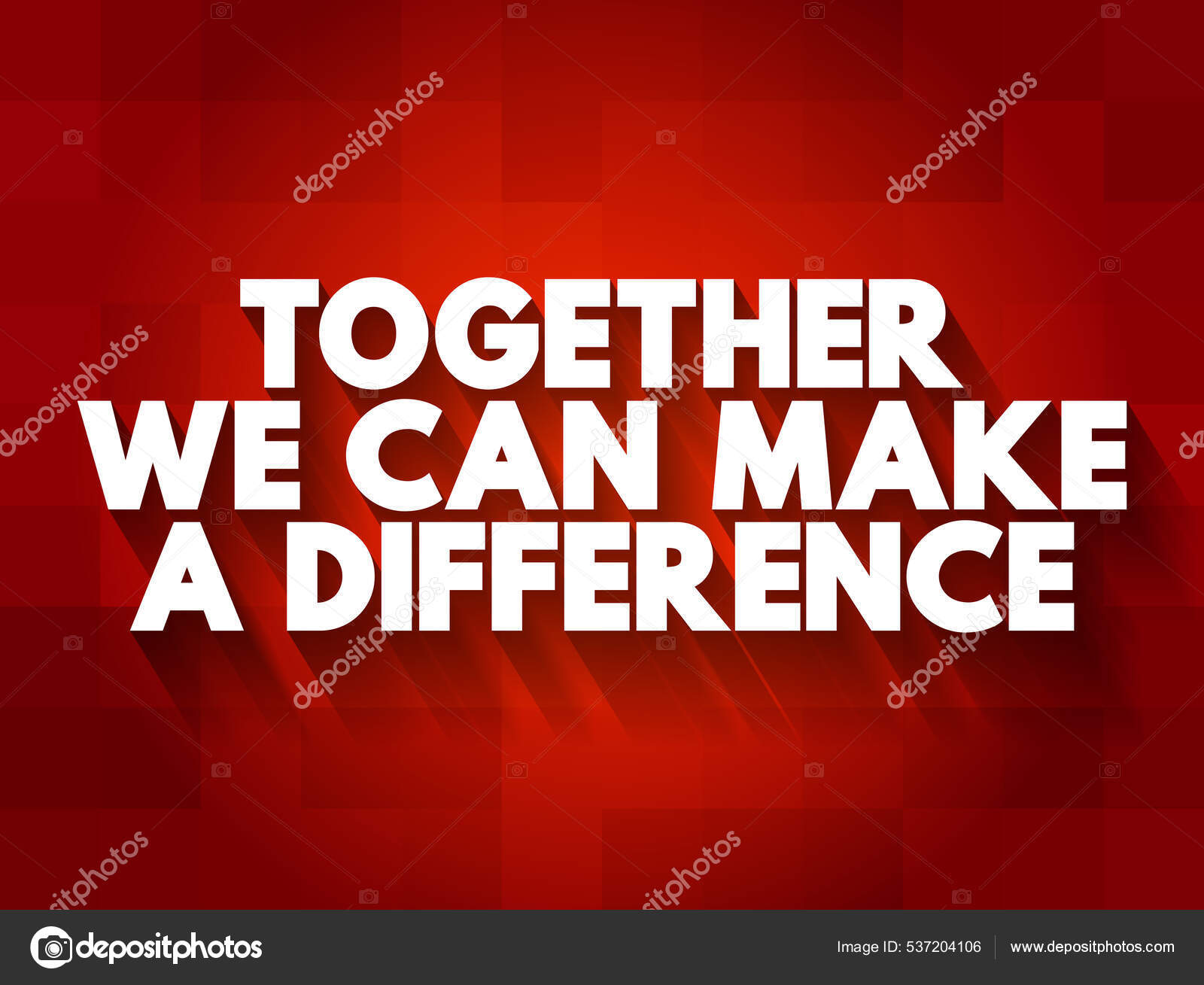 Together Can Make Difference Text Concept Background Stock Vector by ...
