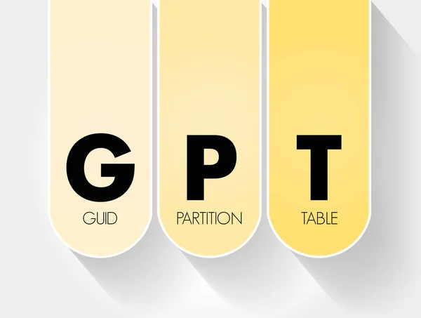 Gpt Guid Partition Table Acronym Technology Concept Background Stock ...