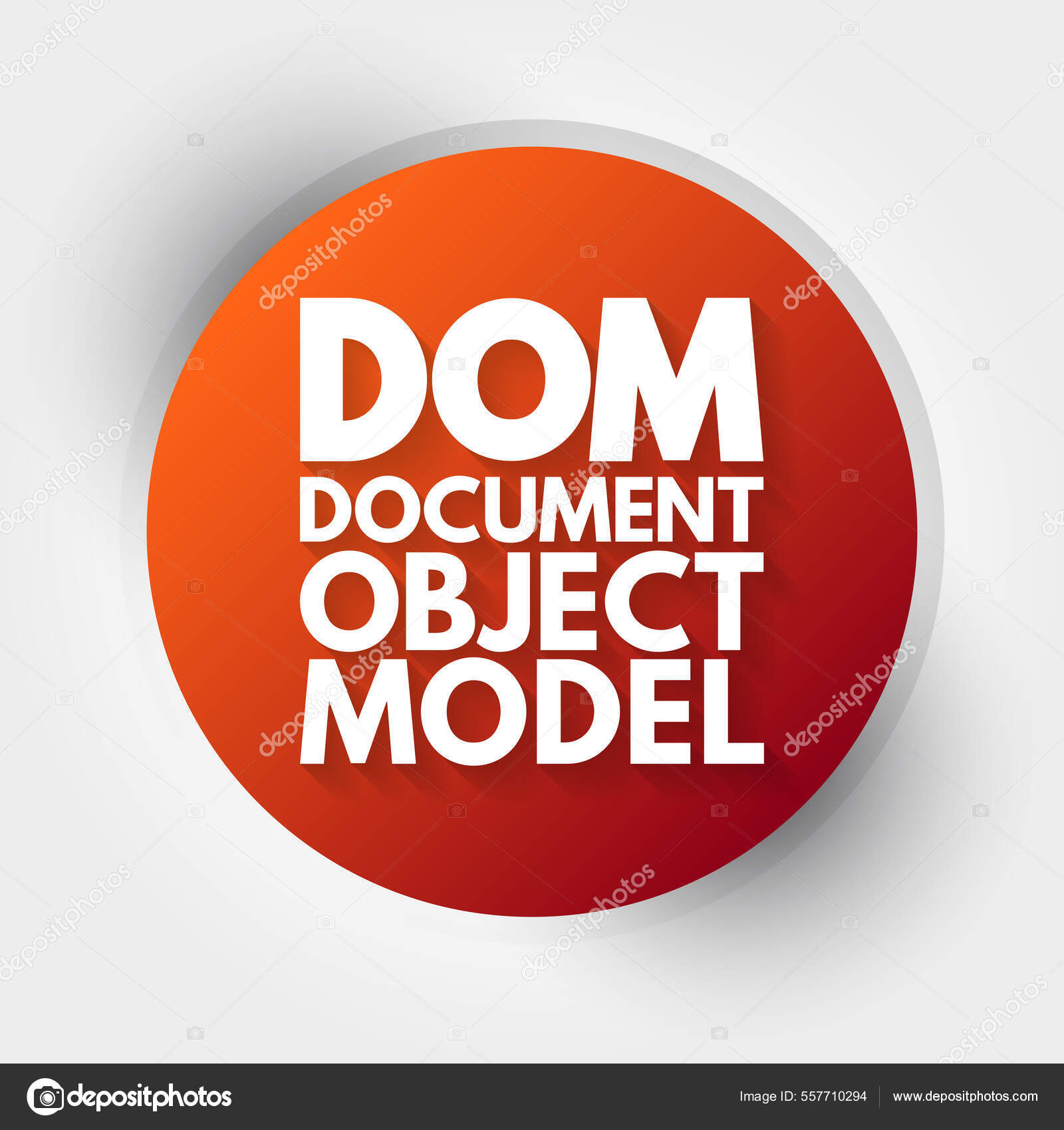 Dom Acrónimo Document Object Model Technology Concept Background Vector