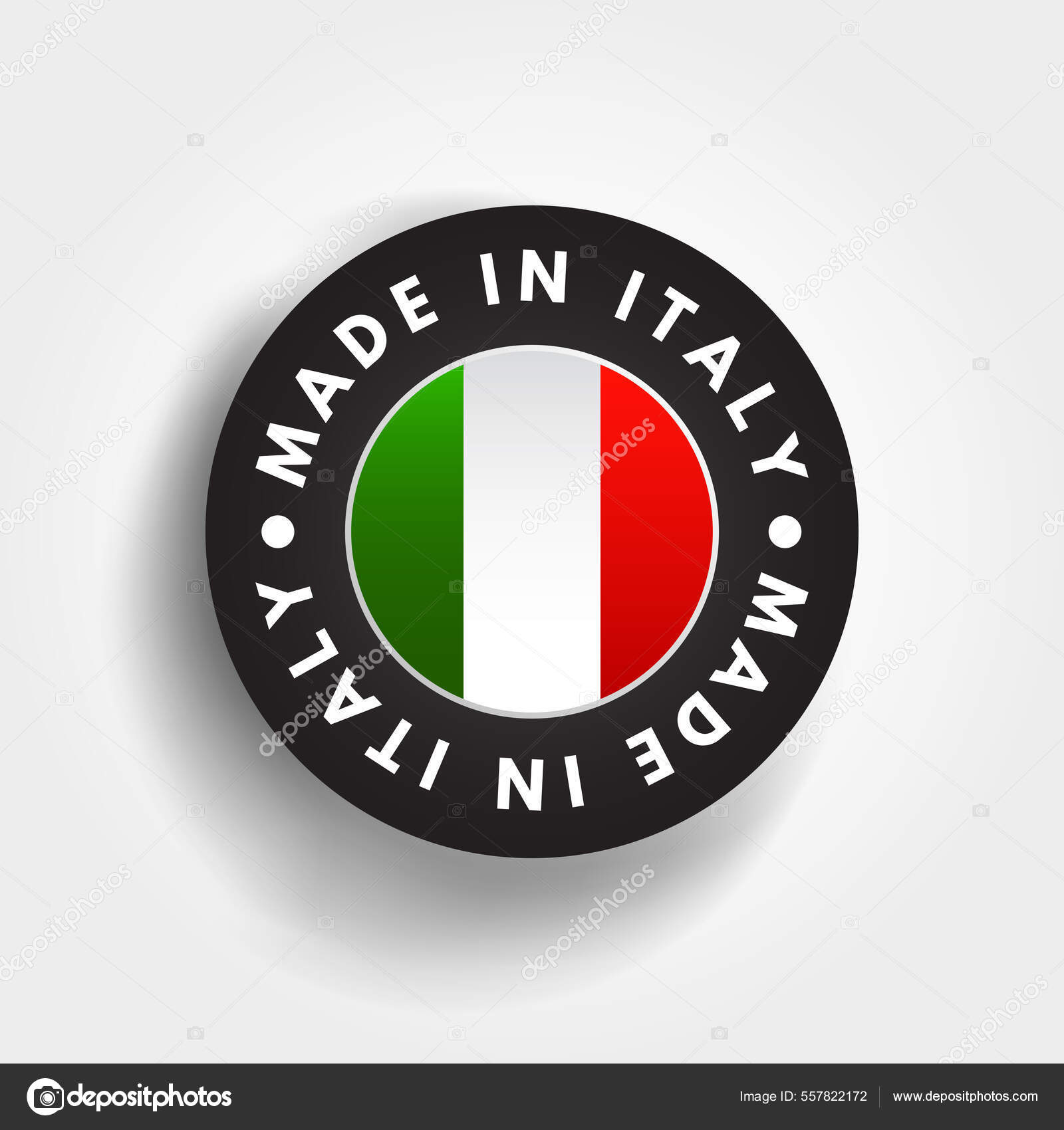 Made Italy Text Emblem Badge Concept Background Stock Vector by ...
