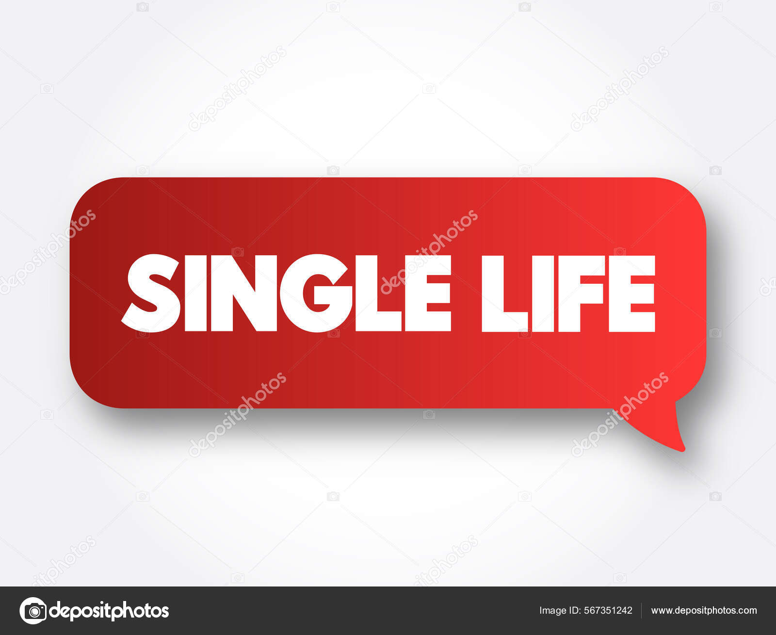 Single Life Text Message Bubble Concept Background Stock Vector Image ...
