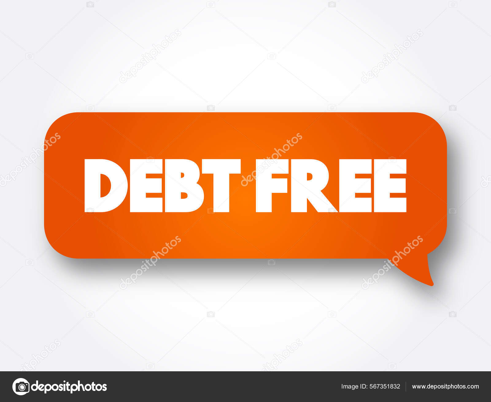 Debt Free Text Message Bubble Concept Background Stock Vector by ...