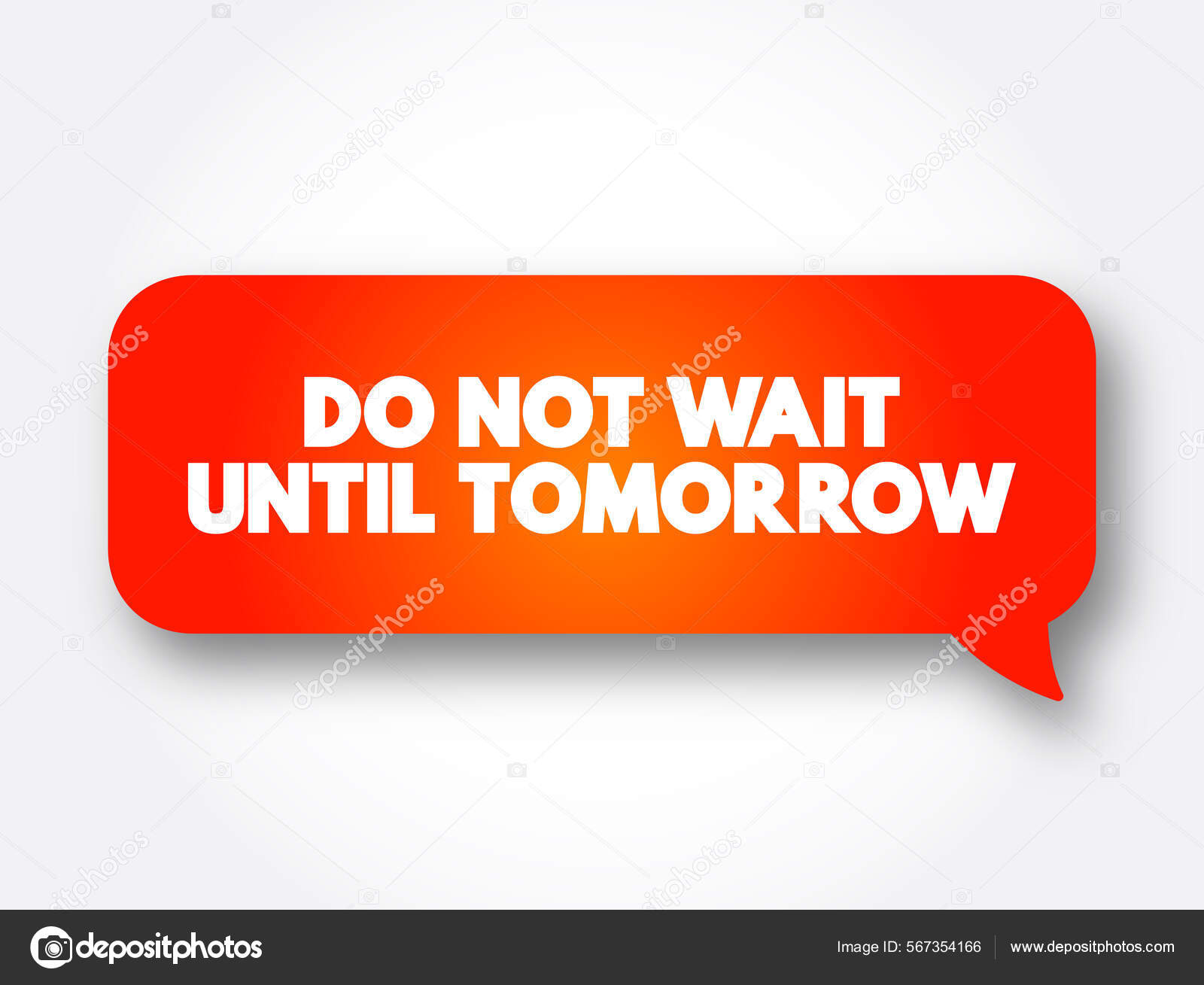 Wait Tomorrow Text Message Bubble Concept Background Stock Vector Image ...