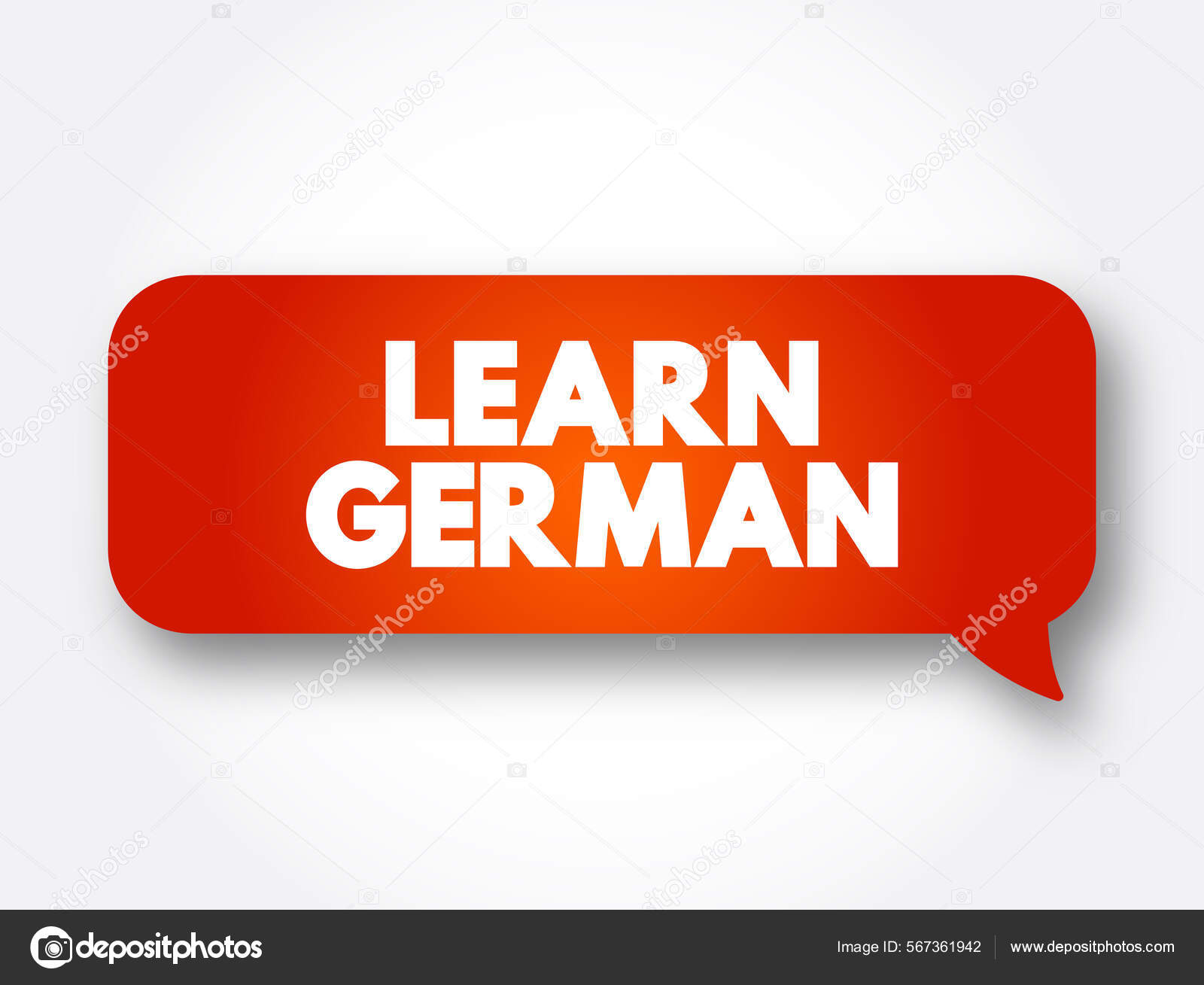 Learn German Text Message Bubble Concept Background Stock Vector by ...